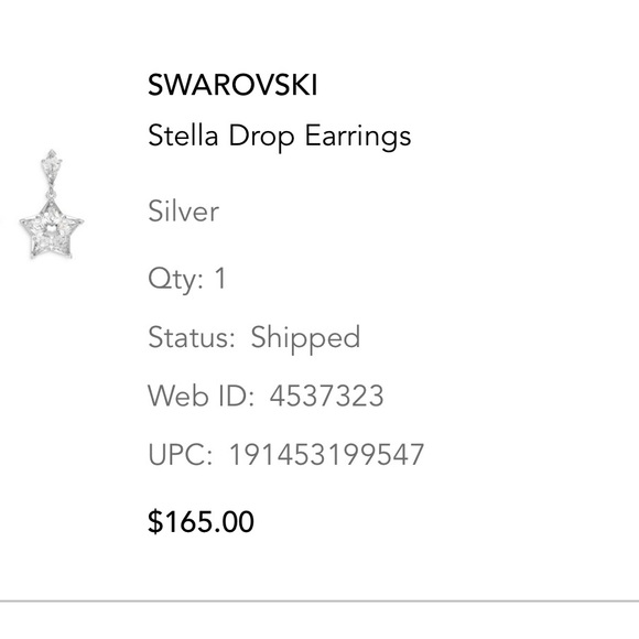 Swarovski | Jewelry | Swarovski Stella Drop Earrings Kite Cut Star ...